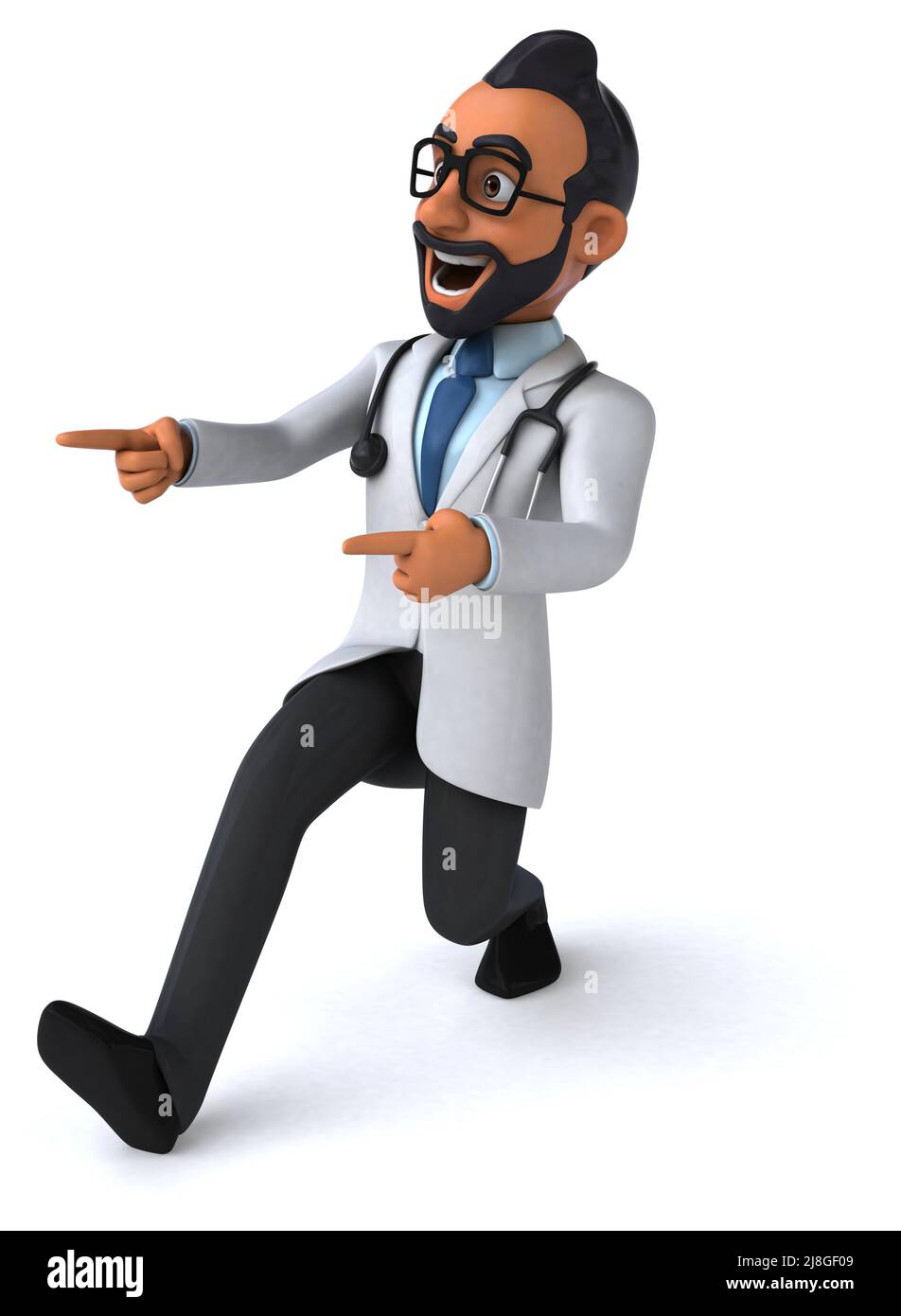 Fun 3D cartoon illustration of an indian doctor Stock Photo - Alamy