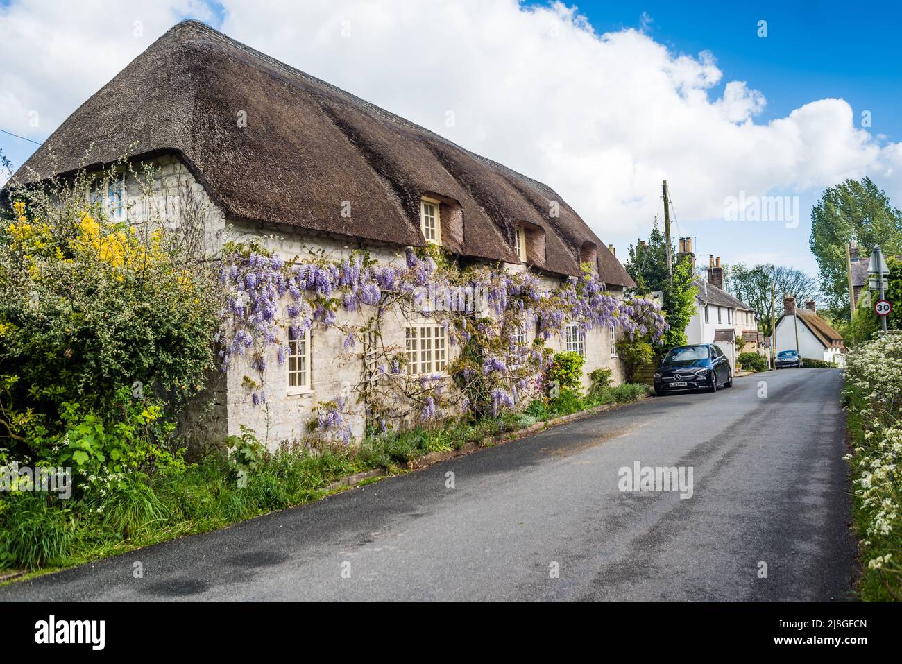 Lower Brockhampton. A bucolic village in the heart of Dorsetshire Stock ...