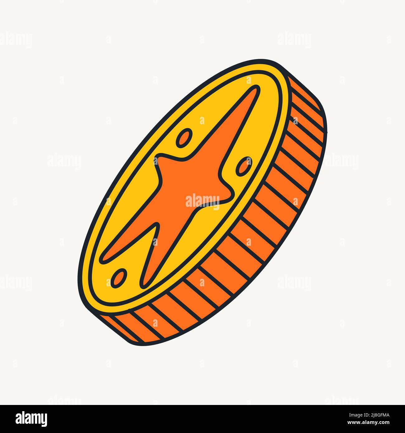 Cartoon vector funny cute Comic characters, abstract coin Stock Vector ...