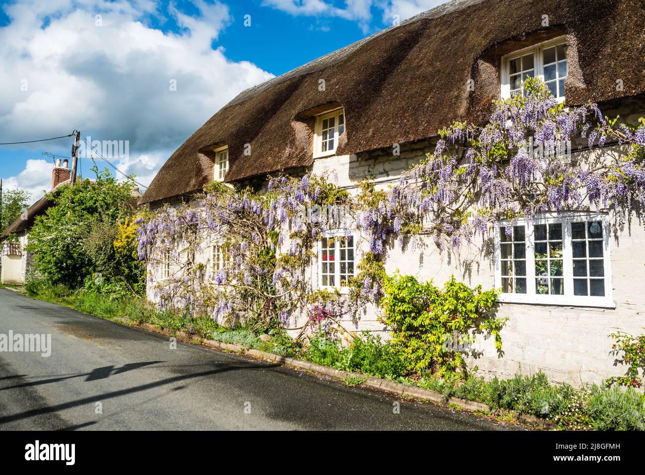 Lower Brockhampton. A bucolic village in the heart of Dorsetshire Stock ...