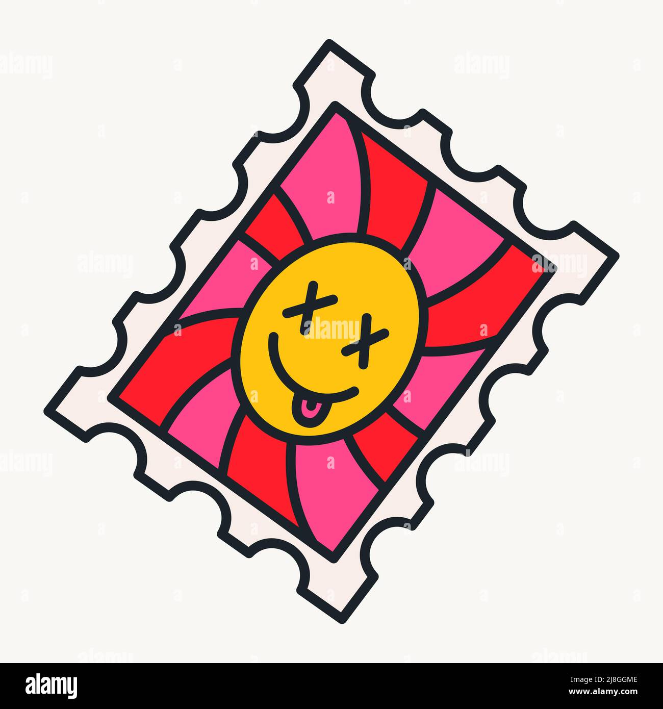Cartoon vector funny cute Comic characters, acid stamp Stock Vector ...