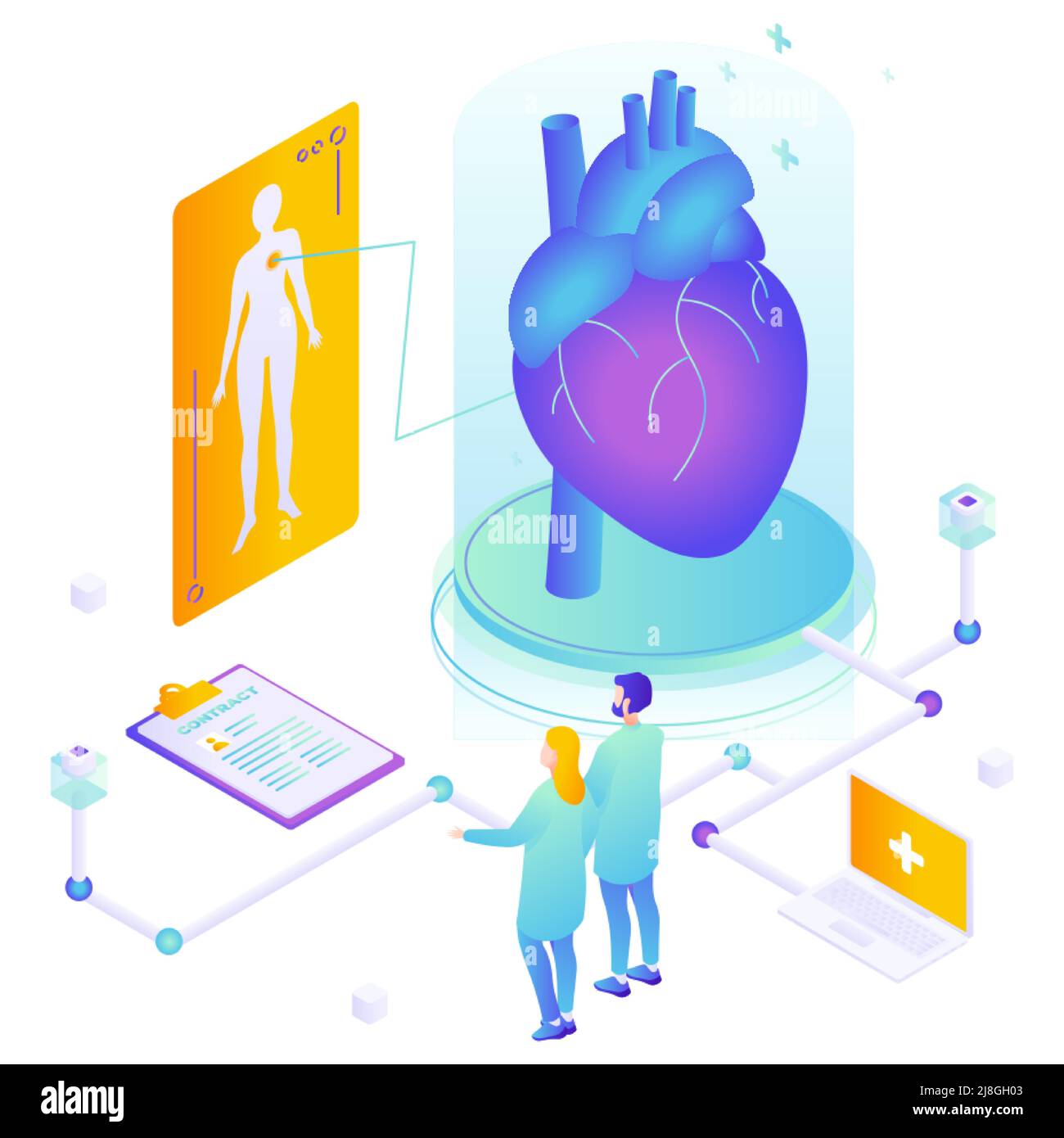 Heart organ donate and transplantation web banner Stock Vector Image ...