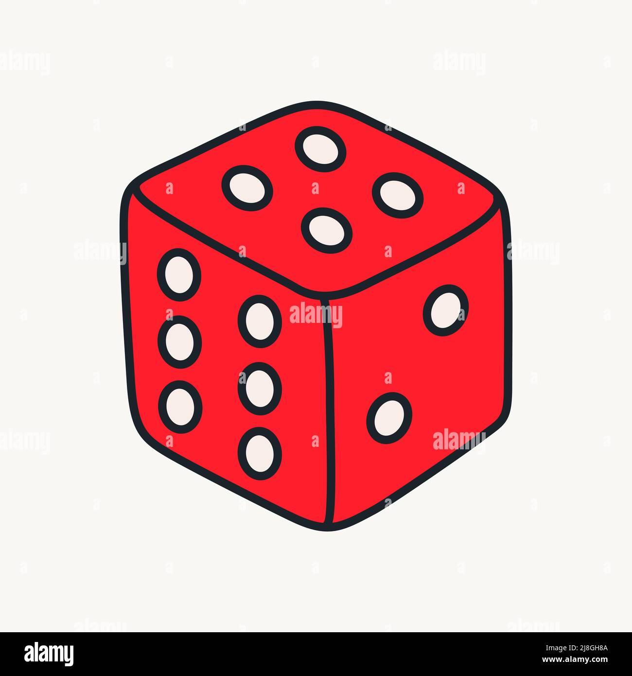 Cartoon vector funny cute Comic characters, dice Stock Vector Image ...