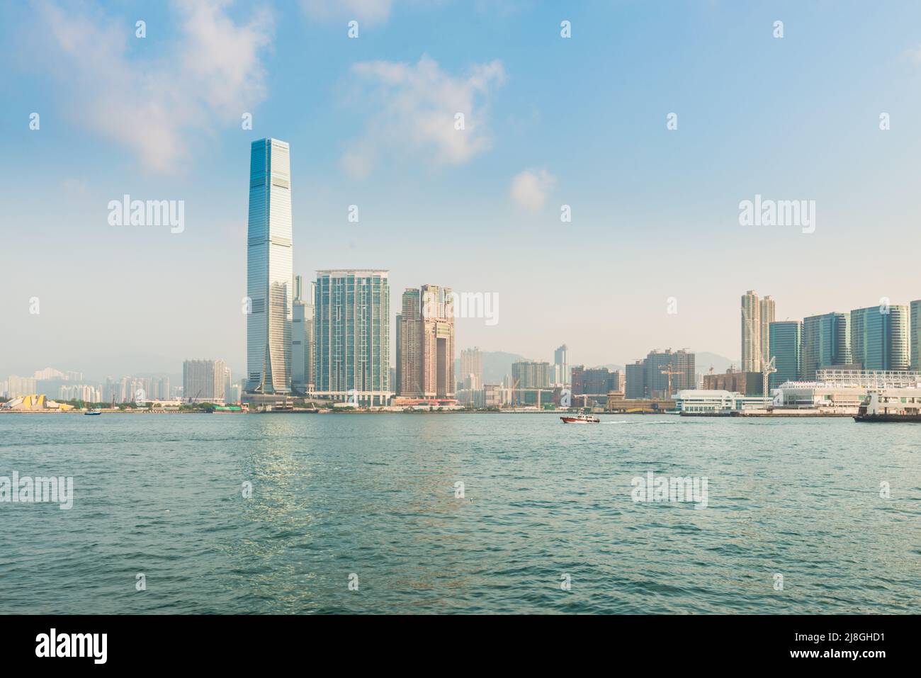 Hongkong city building in Victoria harbour, Modern financial building ...