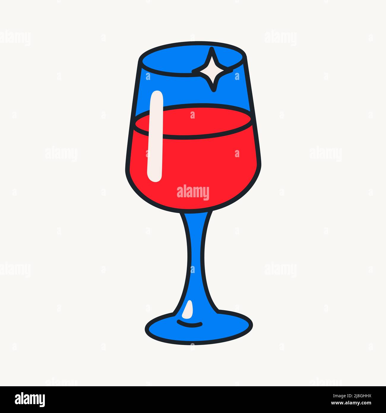 Cartoon vector funny cute Comic characters, glass of wine Stock Vector ...