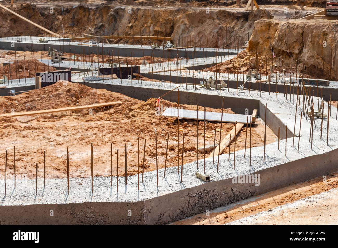 Construction formwork shuttering pouring concrete hi-res stock ...