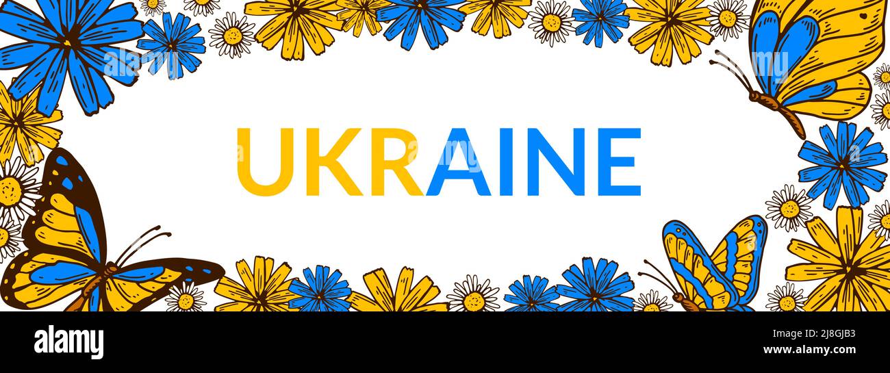 Solidarity with Ukraine poster. Stand with Ukraine design. Hand drawn ...