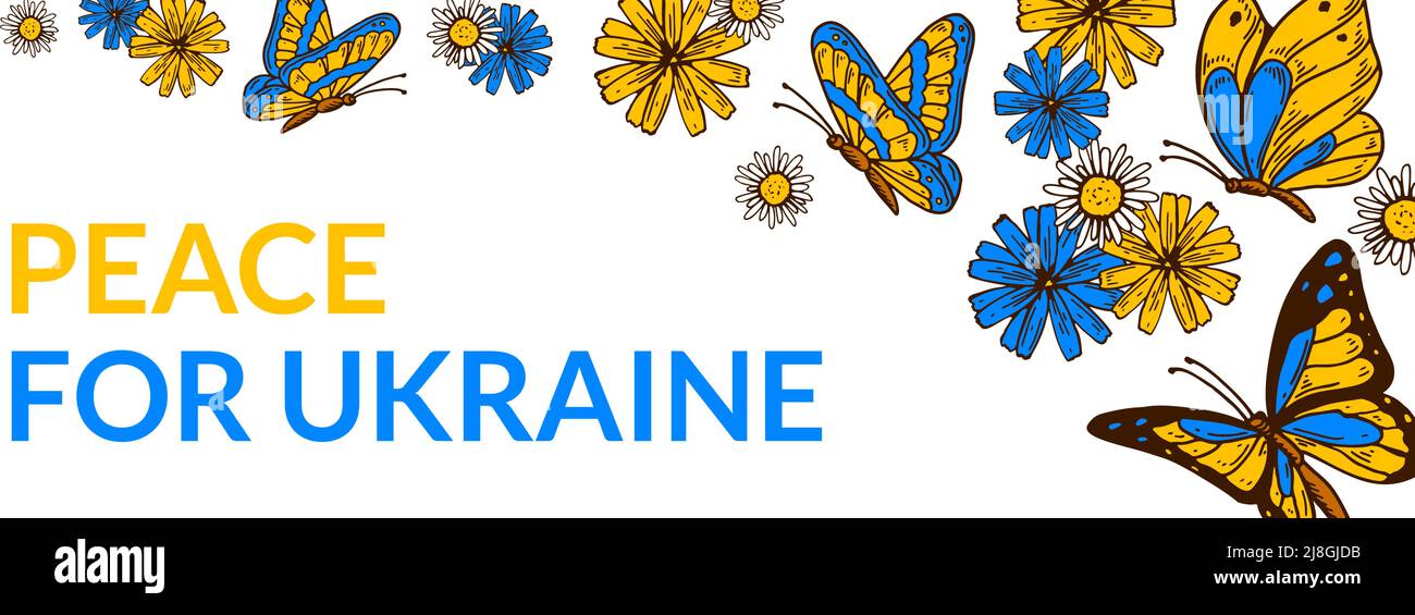 Solidarity with Ukraine poster. Stand with Ukraine design. Hand drawn ...