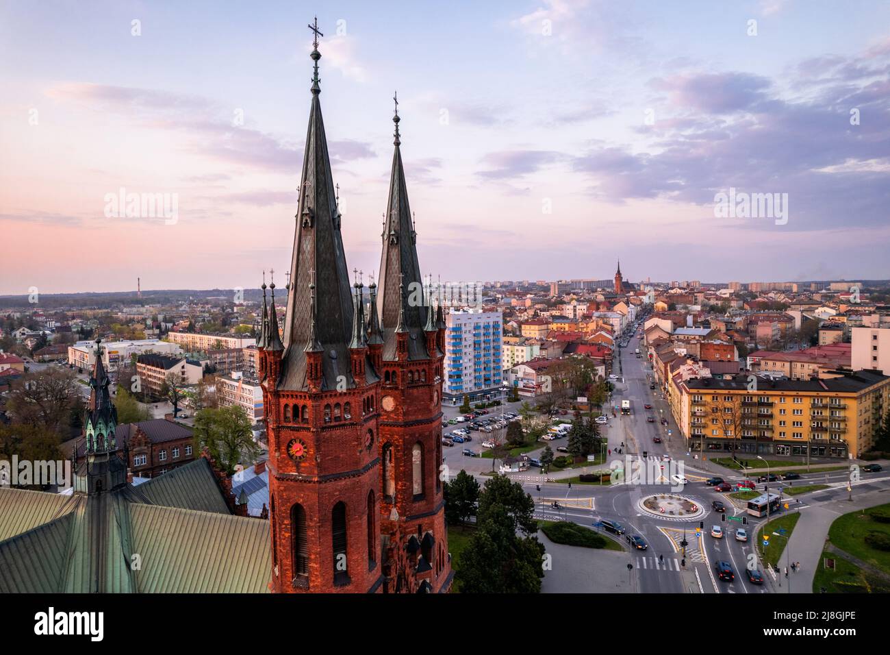Holy Family Cathedral Church in Tarnow, Poland. Skyline of City ...