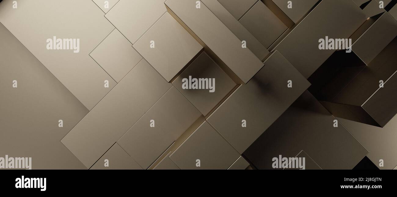 Abstract Shiny 3D Cubes Trendy Futuristic Gray Banner Background ...