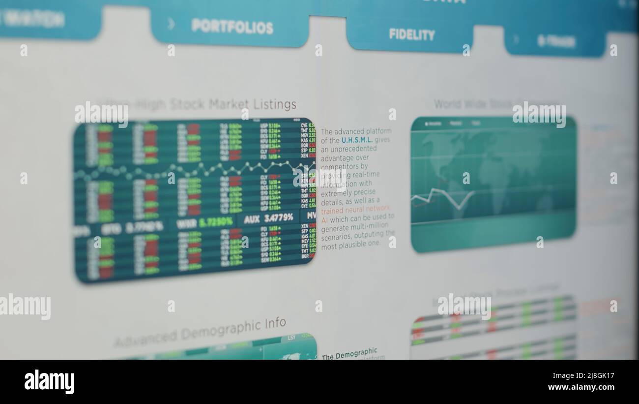 Sales profit numbers changing on monitor after global trade, real time ...