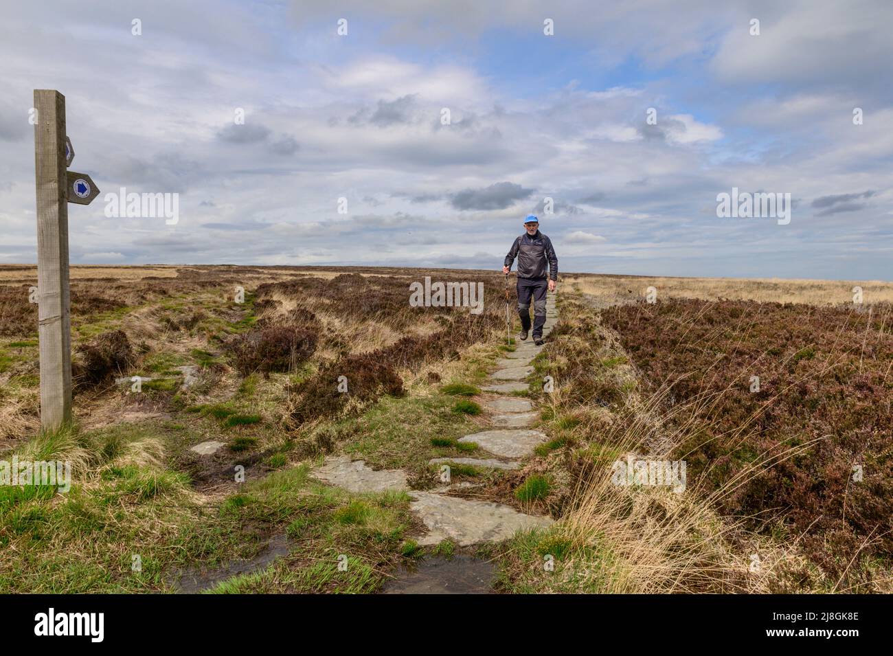 The Quakers Causeway a footpath across Stanghow Moor near Guisborough ...