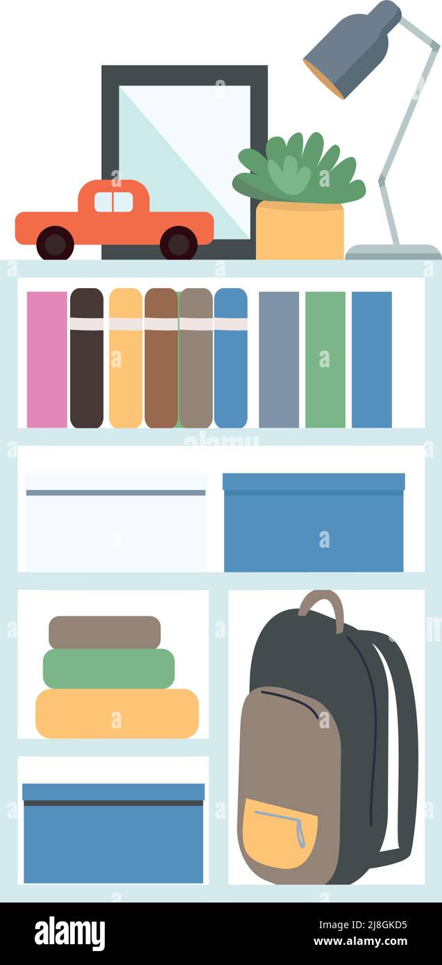 Bookcase bookshelves library cartoon Stock Vector Images - Alamy