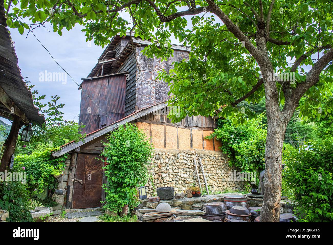 The beautiful rural cafe and garden Stock Photo - Alamy