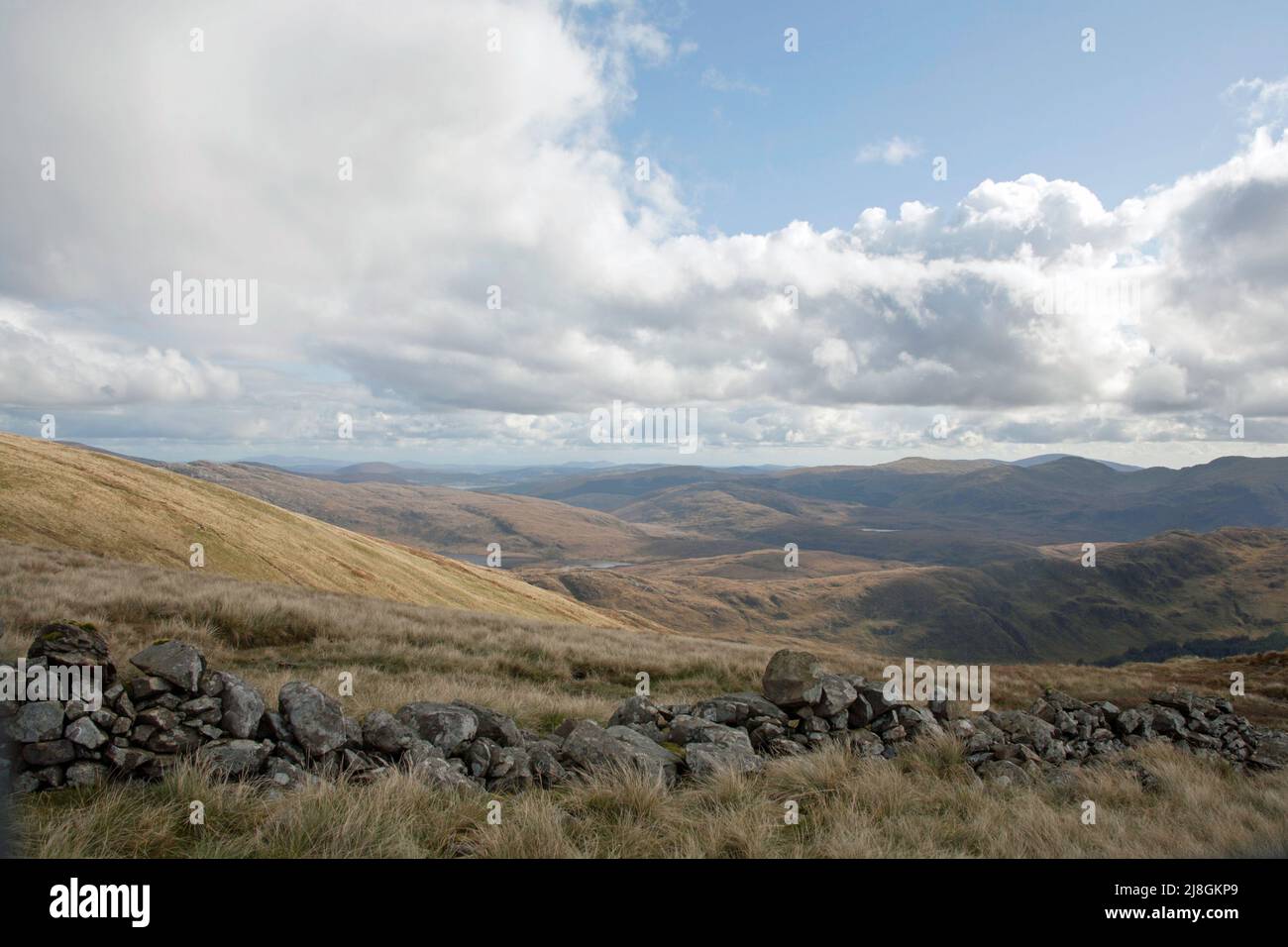 A view across the Galloway Forest Park from the summit of Merrick ...