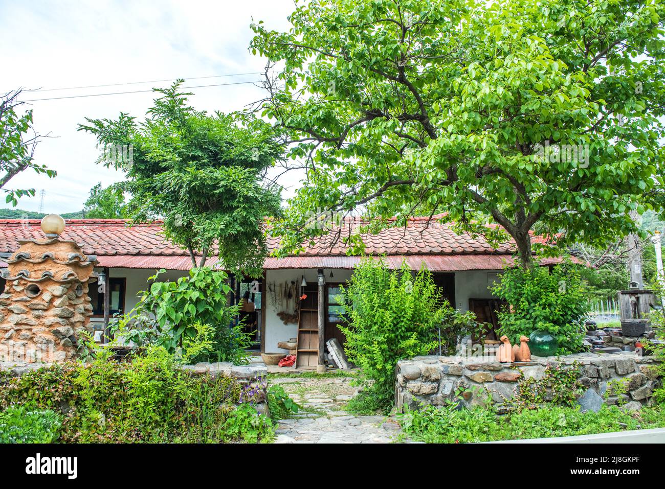 The beautiful rural cafe and garden Stock Photo - Alamy