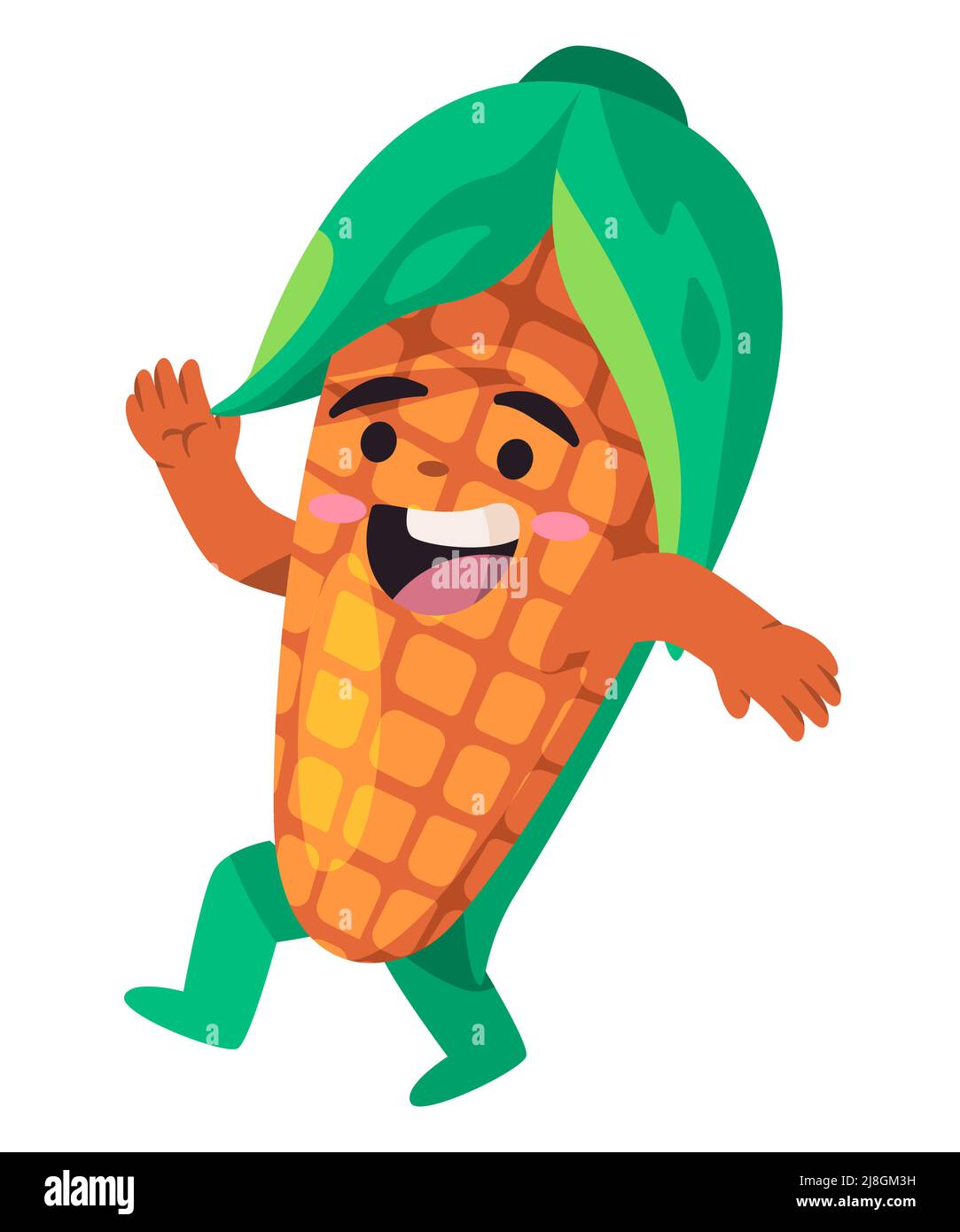 Corn smile illustration of dancing vegetable cheerfull caricature ...