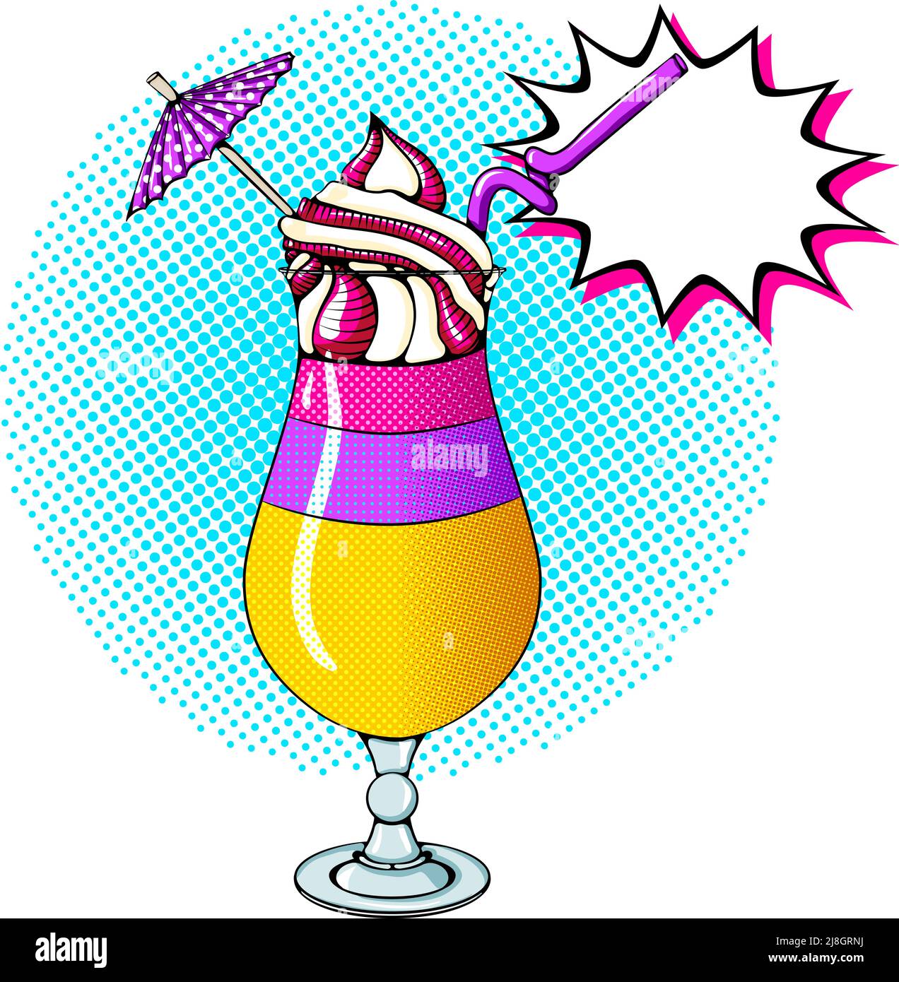 Exotic cocktail Pop Art style sticker Stock Vector Image & Art - Alamy
