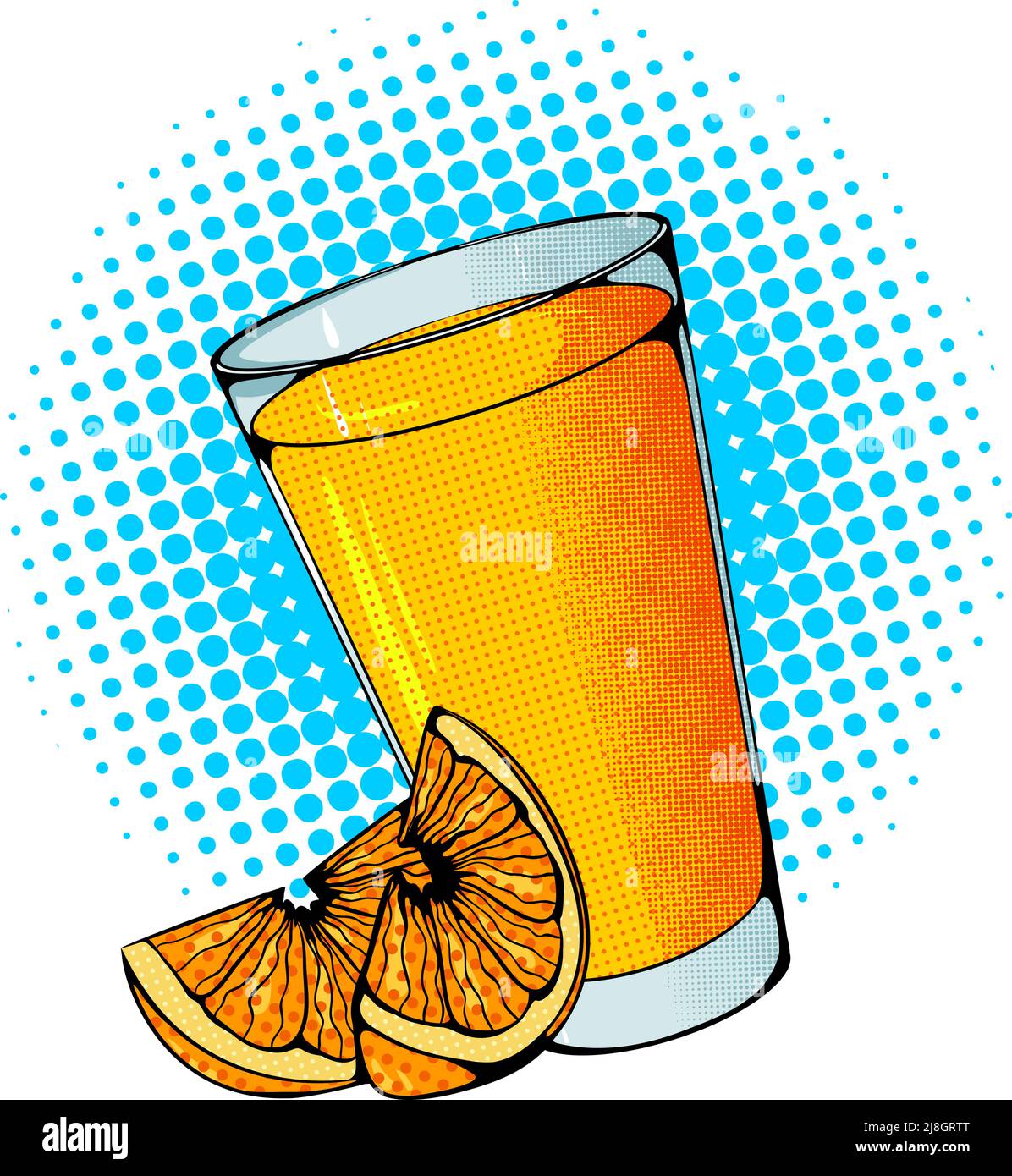 Glass of juice Pop Art style sticker Stock Vector Image & Art - Alamy