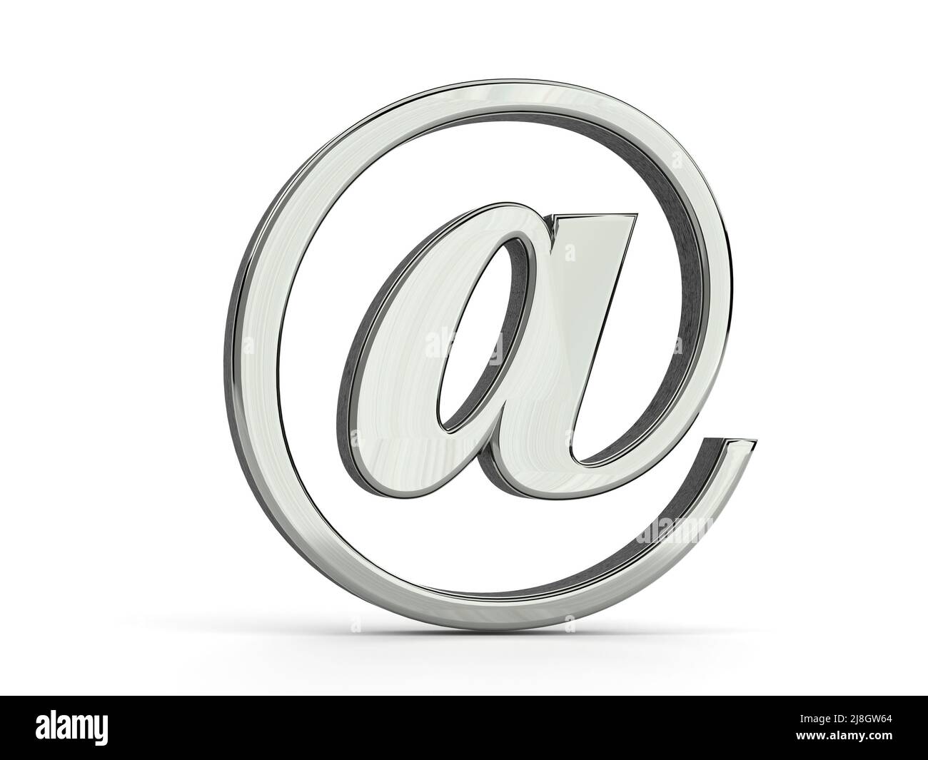 Sign at from steel on a white background. Email sign. 3D render Stock ...
