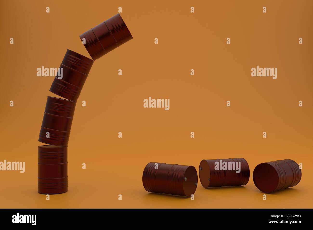 Metal barrels for industrial oil are falling down. Expensive diesel ...