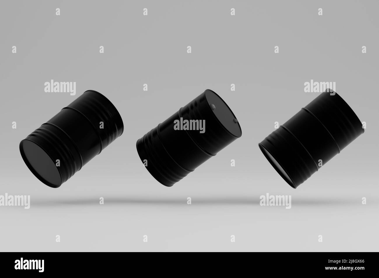 Metal barrels for industrial oil. Barrels for diesel fuel levitation ...