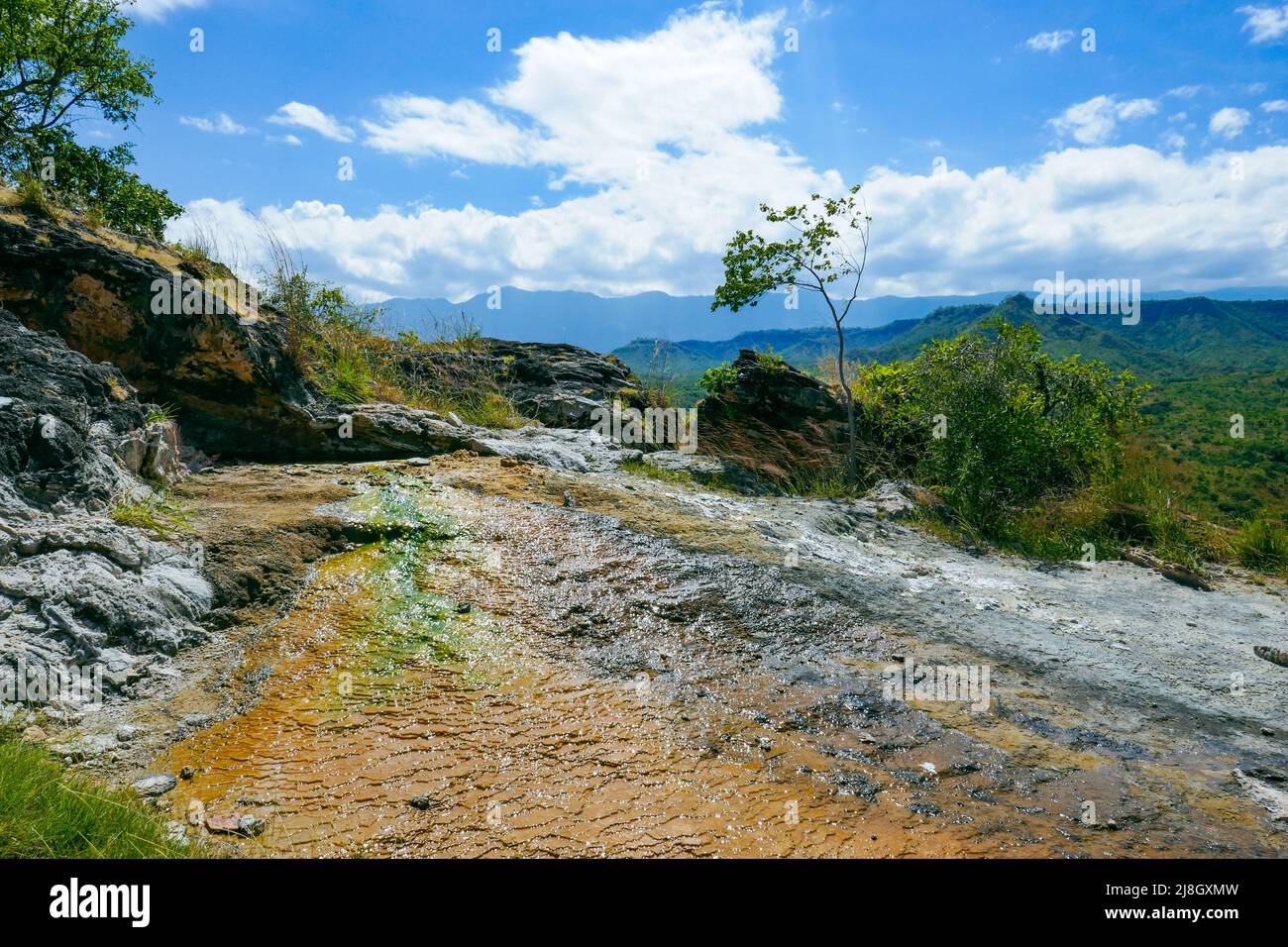 Scenic view of lime stone at Songwe Hot Springs in Mbeya, Tanzania ...