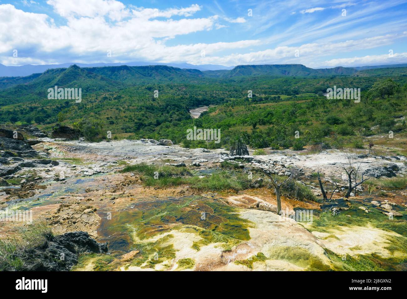 Scenic view of lime stone at Songwe Hot Springs in Mbeya, Tanzania ...