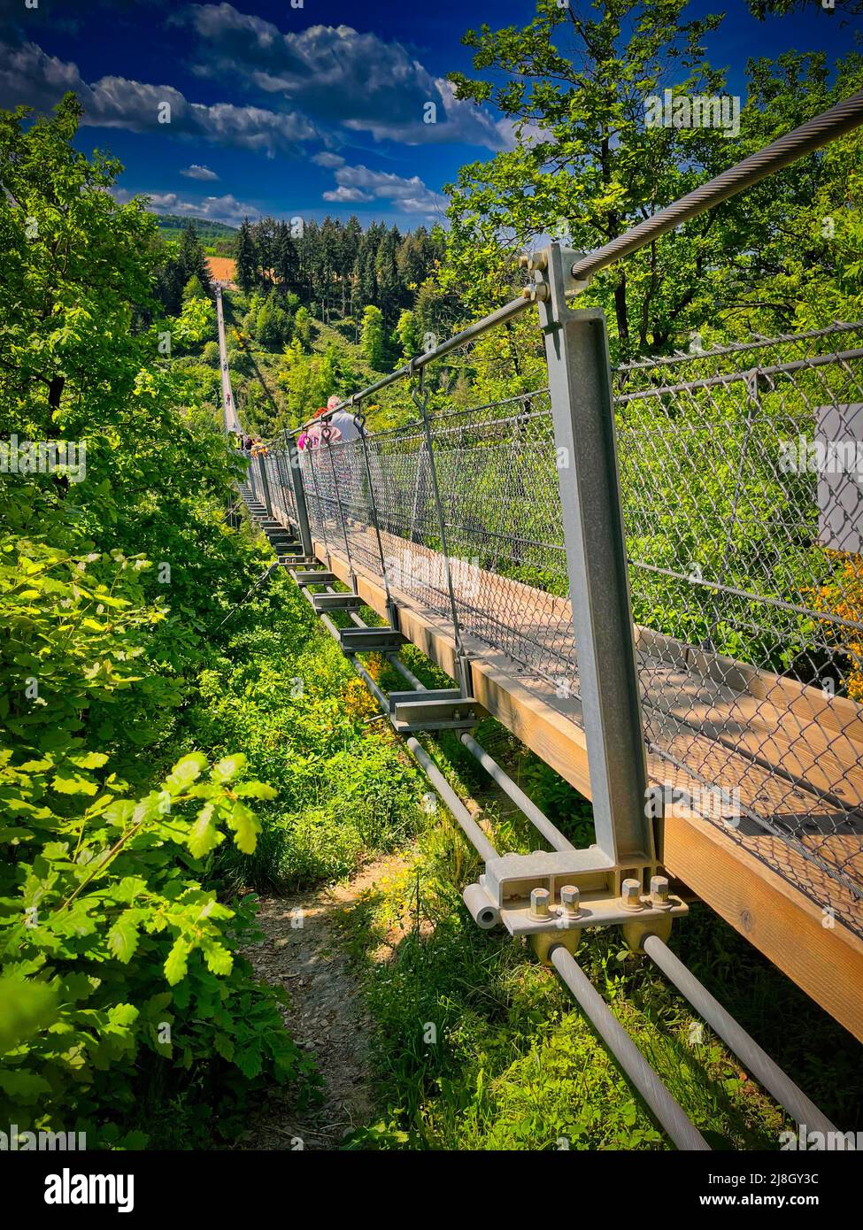 Geierlay suspension bridge crossing hi-res stock photography and images ...