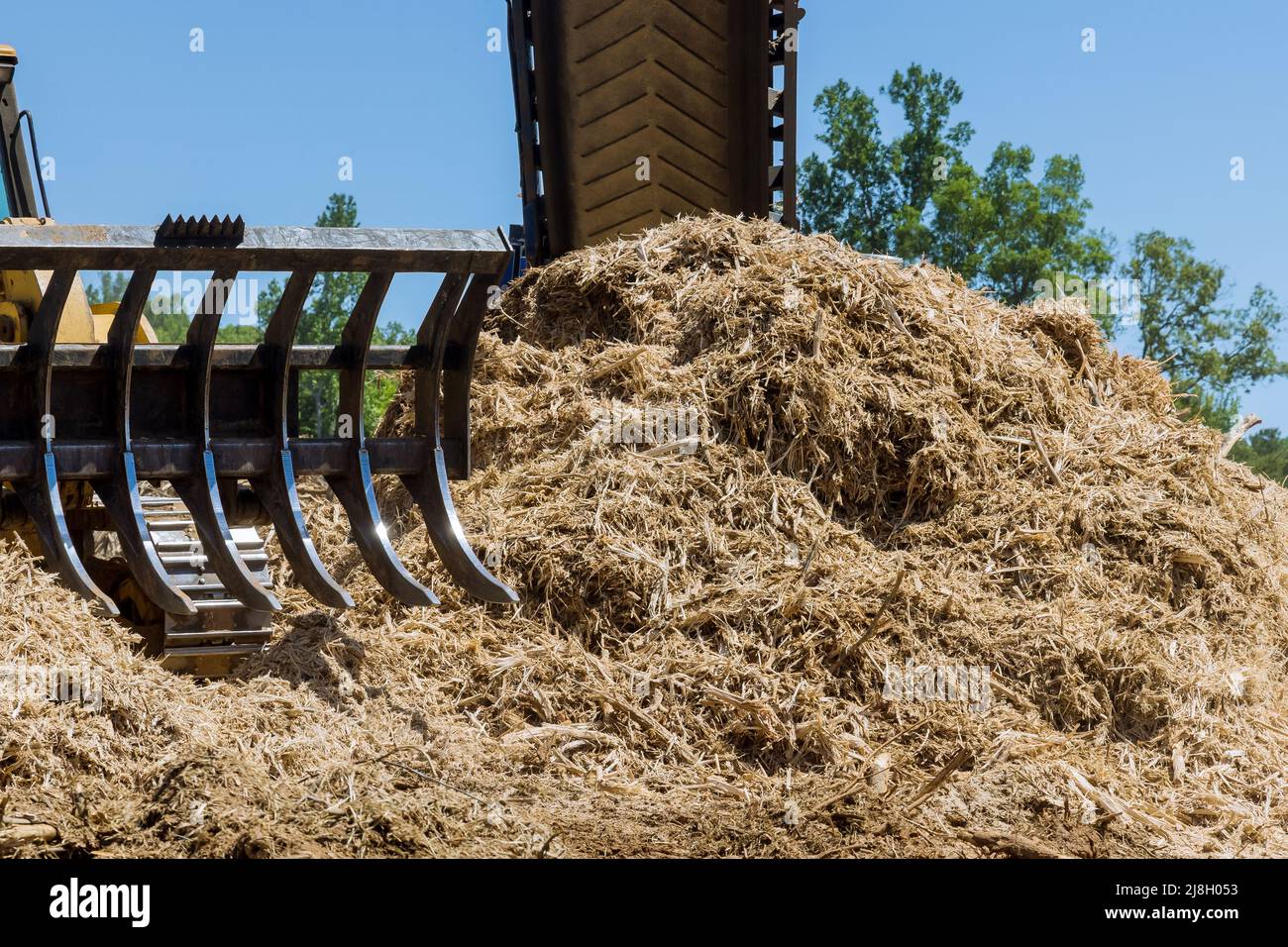 Wood chip production processing facility in the mountains Stock Photo ...