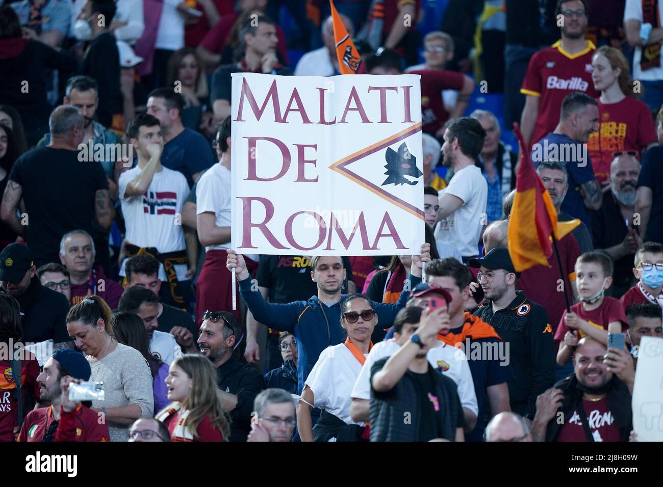Supporters of AS Roma during the Serie A match between Roma and Venezia ...