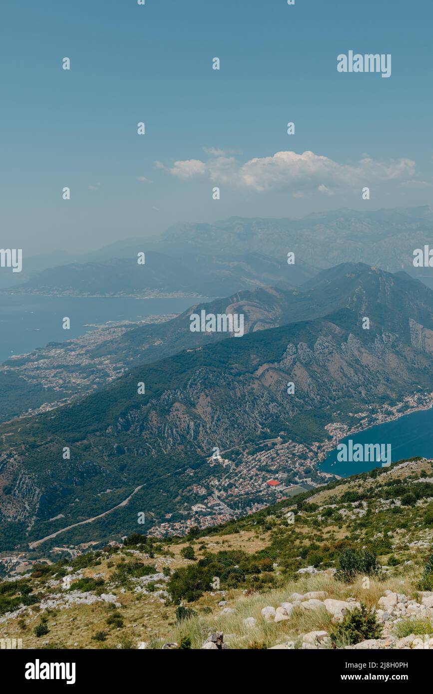 Beautiful nature mountains landscape. Kotor bay, Montenegro. Views of ...