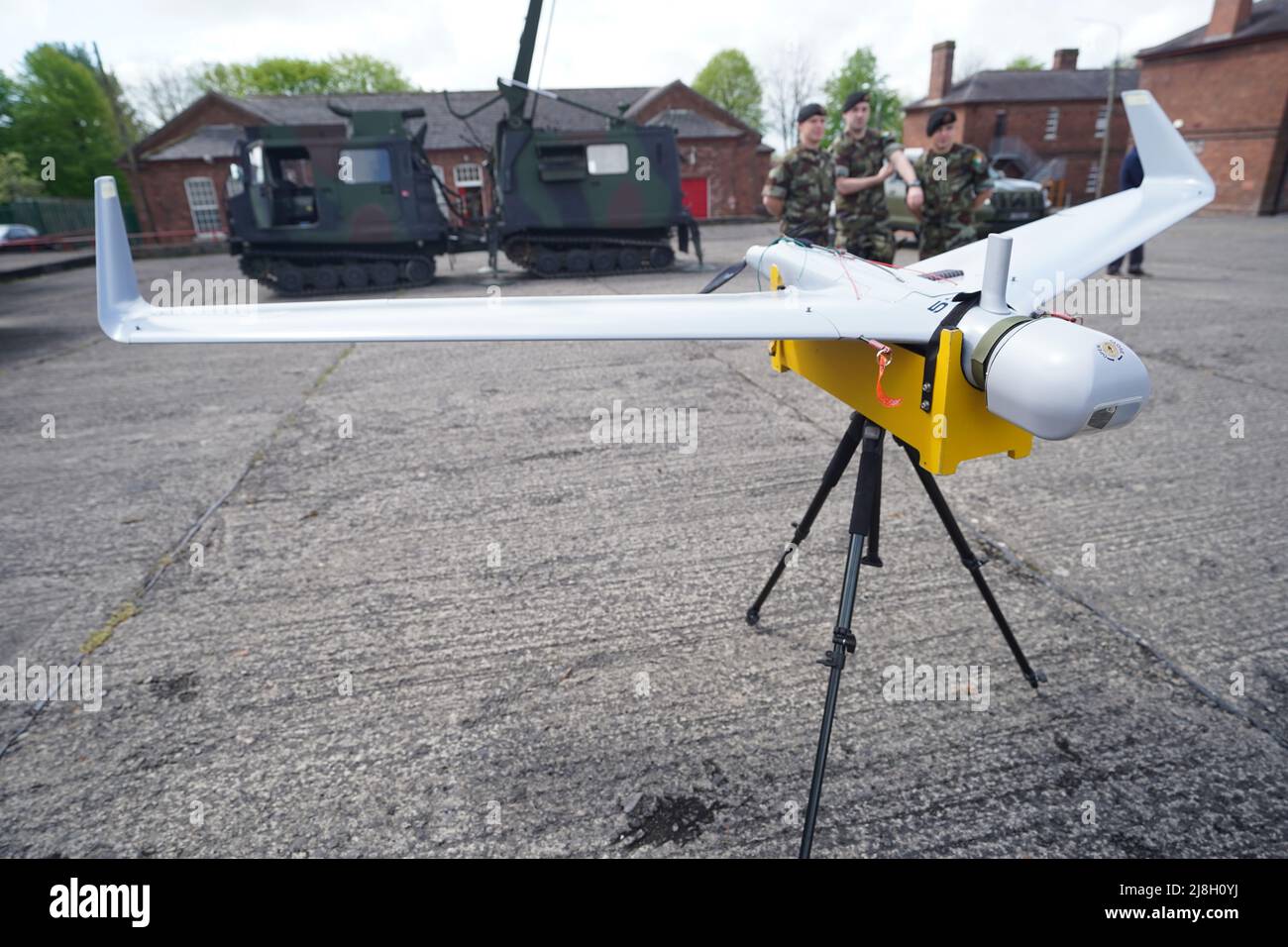 An Israeli made Obiter 2b surveillance drone on display during a ...