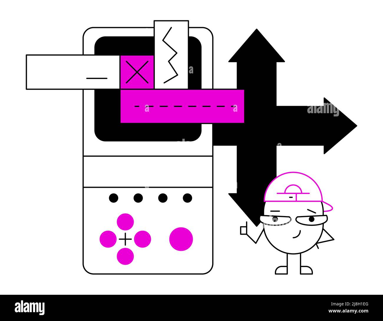 Interface management and support - colorful flat design style ...