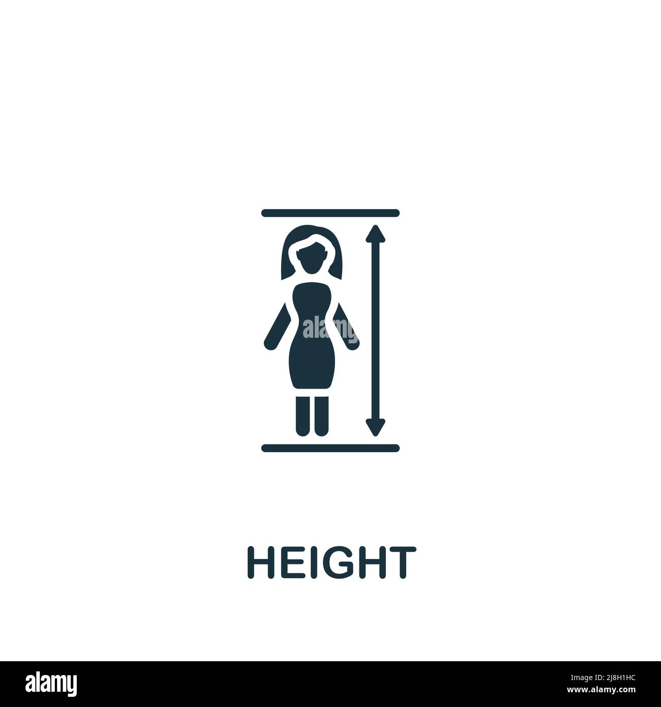Height icon. Monochrome simple Health Check icon for templates, web ...