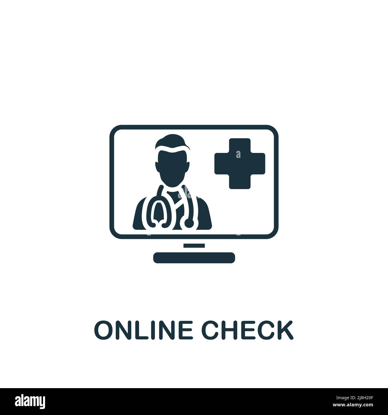 Online Check icon. Monochrome simple Health Check icon for templates ... Online Check icon. Monochrome simple Health Check icon for templates ...