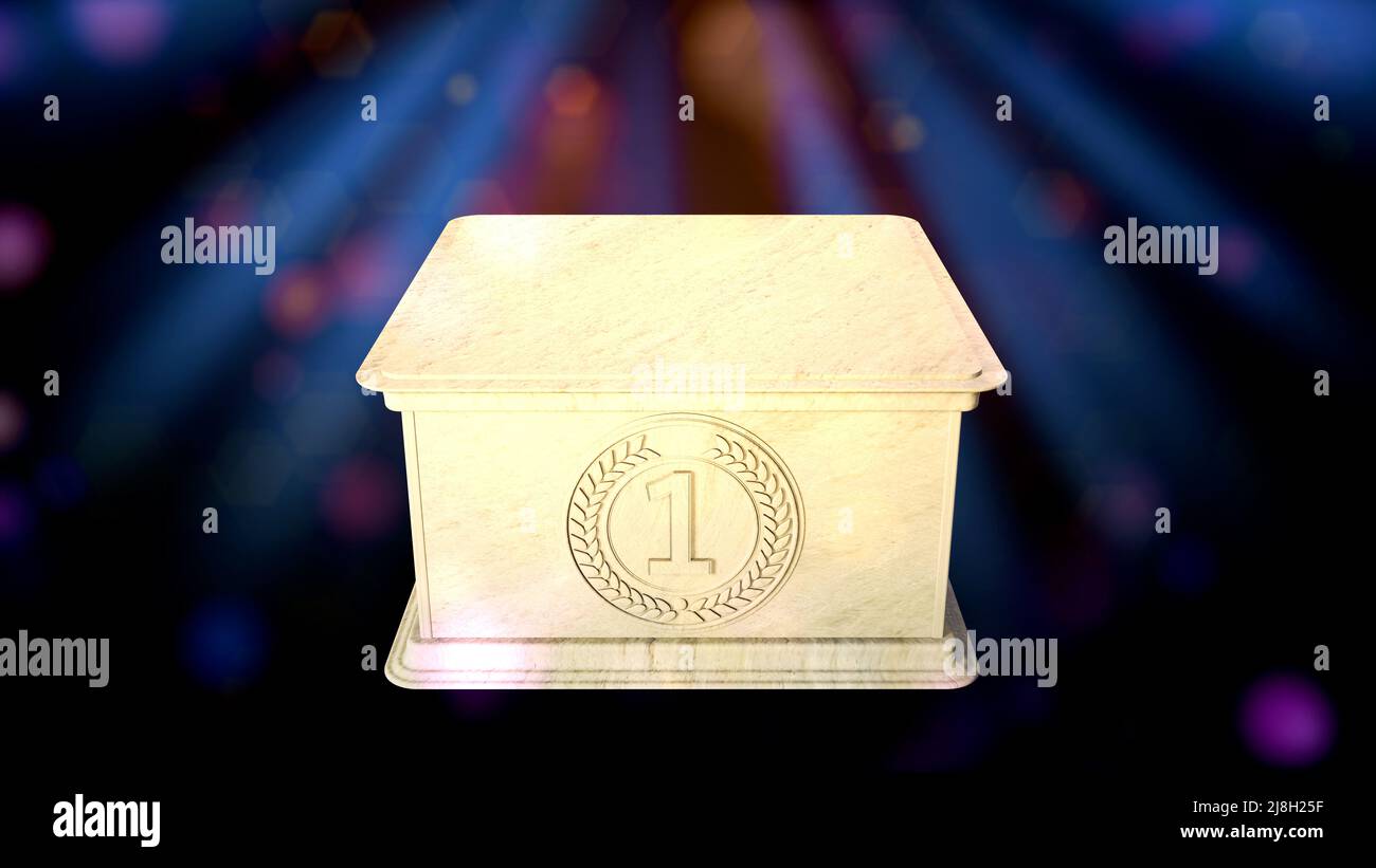 stone winners award podium with colorful background - object 3D ...