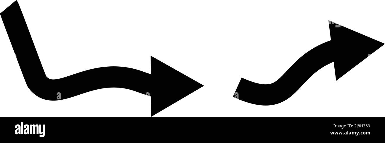 Swirly black arrow icon set. Editable vector Stock Vector Image & Art ...