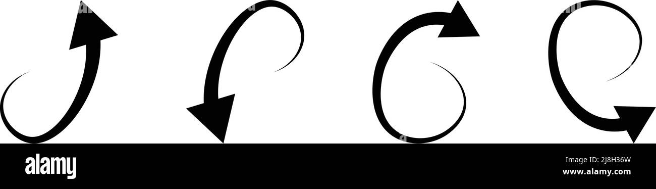 Swirly arrow icon set. Editable vector Stock Vector Image & Art - Alamy