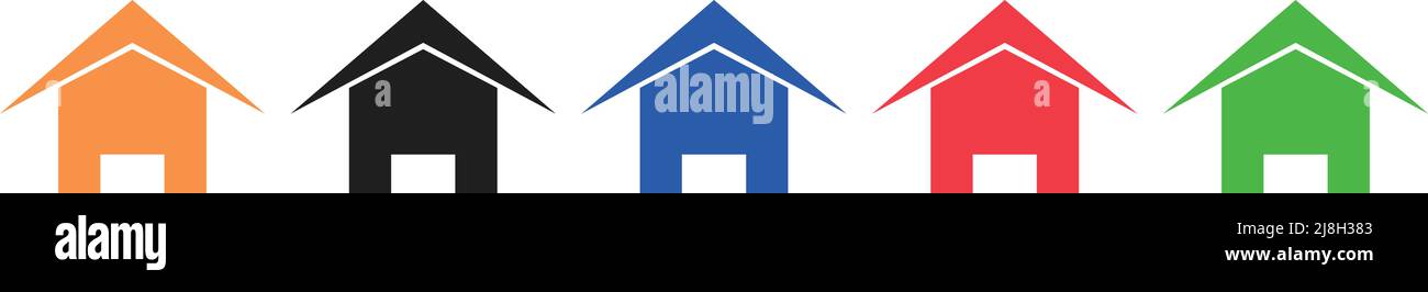 A set of colorful house icons. Editable vector Stock Vector Image & Art ...