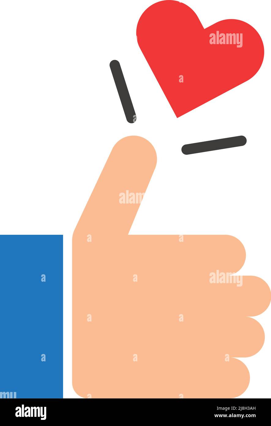 Like sign. Thumbs up and heart icon. Editable vector Stock Vector Image ...