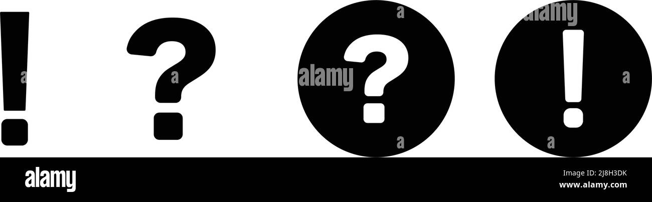 Exclamation and question mark icon set. Editable vector Stock Vector ...