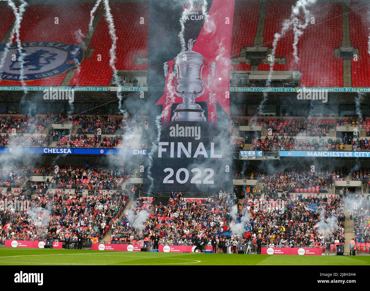 LONDON, ENGLAND - MAY 15: Flares before kick off during Women's FA Cup ...