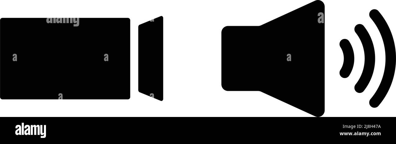 Cinema camera and sound icon. Editable vector Stock Vector Image & Art ...