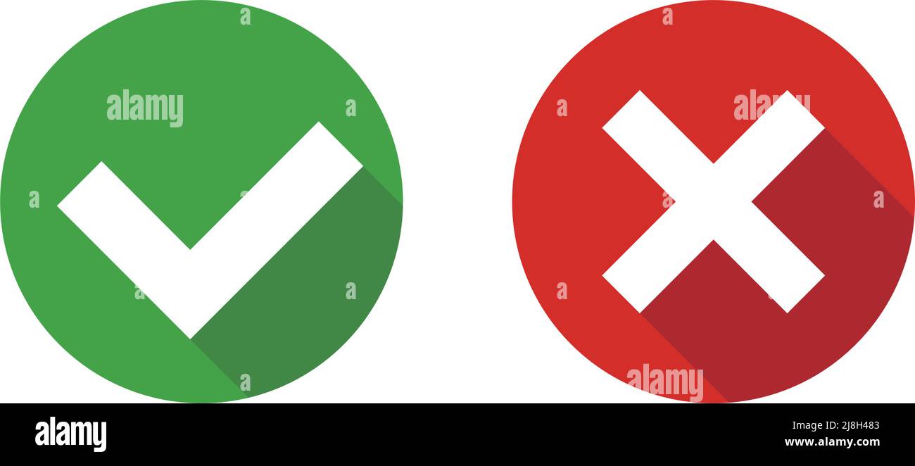 Modern check mark and cross mark icon. Editable vector Stock Vector ...
