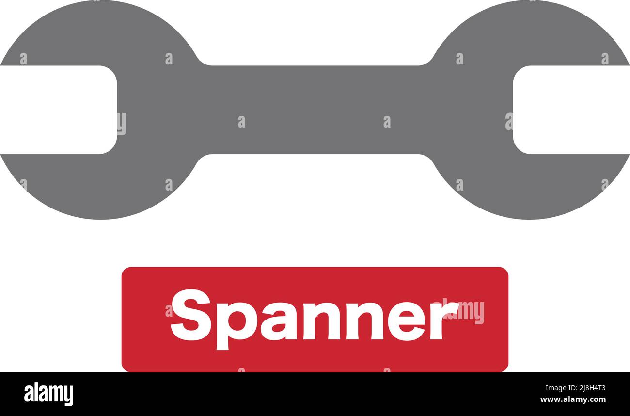 Spanner icon and red label. Editable vector Stock Vector Image & Art ...