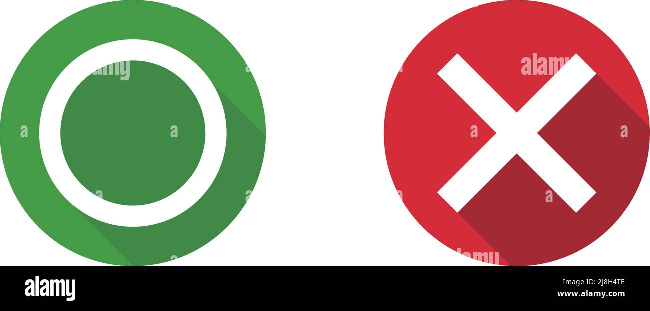 Modern icon set with circle and cross marks. Editable vector Stock ...