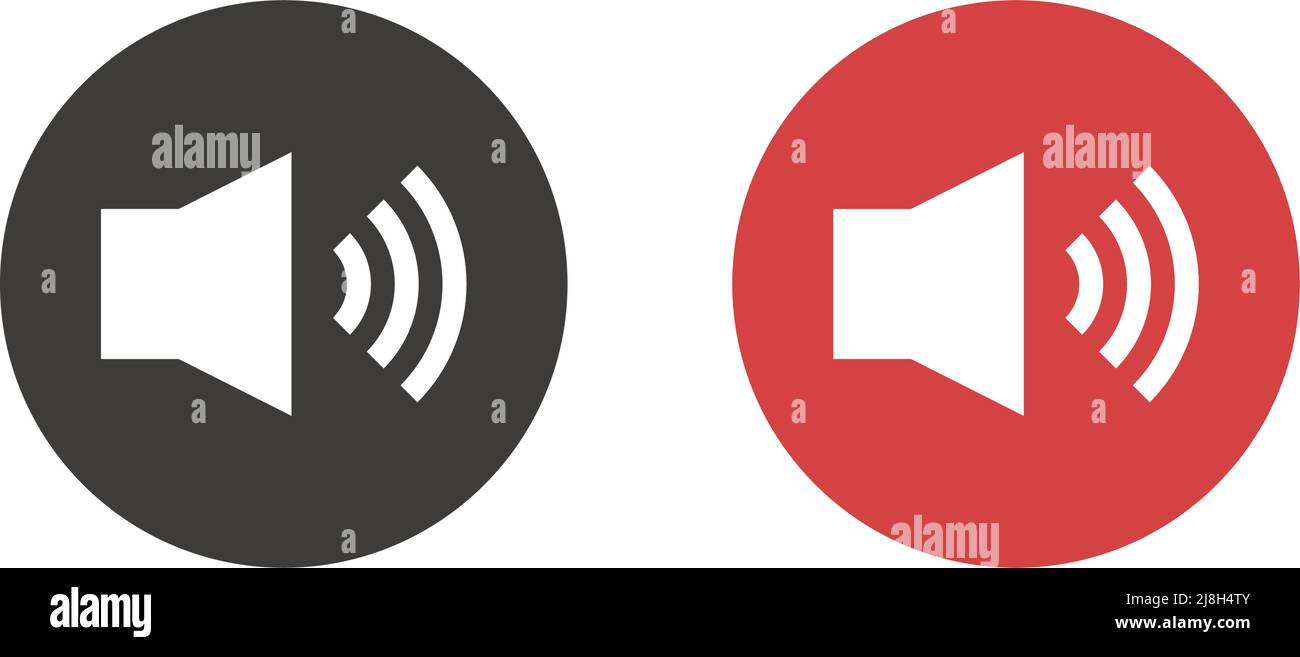 Set of black and red sound icons. Editable vector Stock Vector Image ...