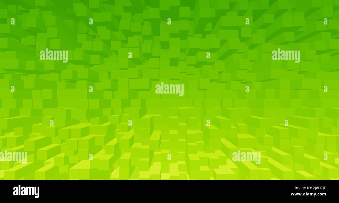 Illustration of Gradient Lime Green 3D Cubes for Abstract Background ...