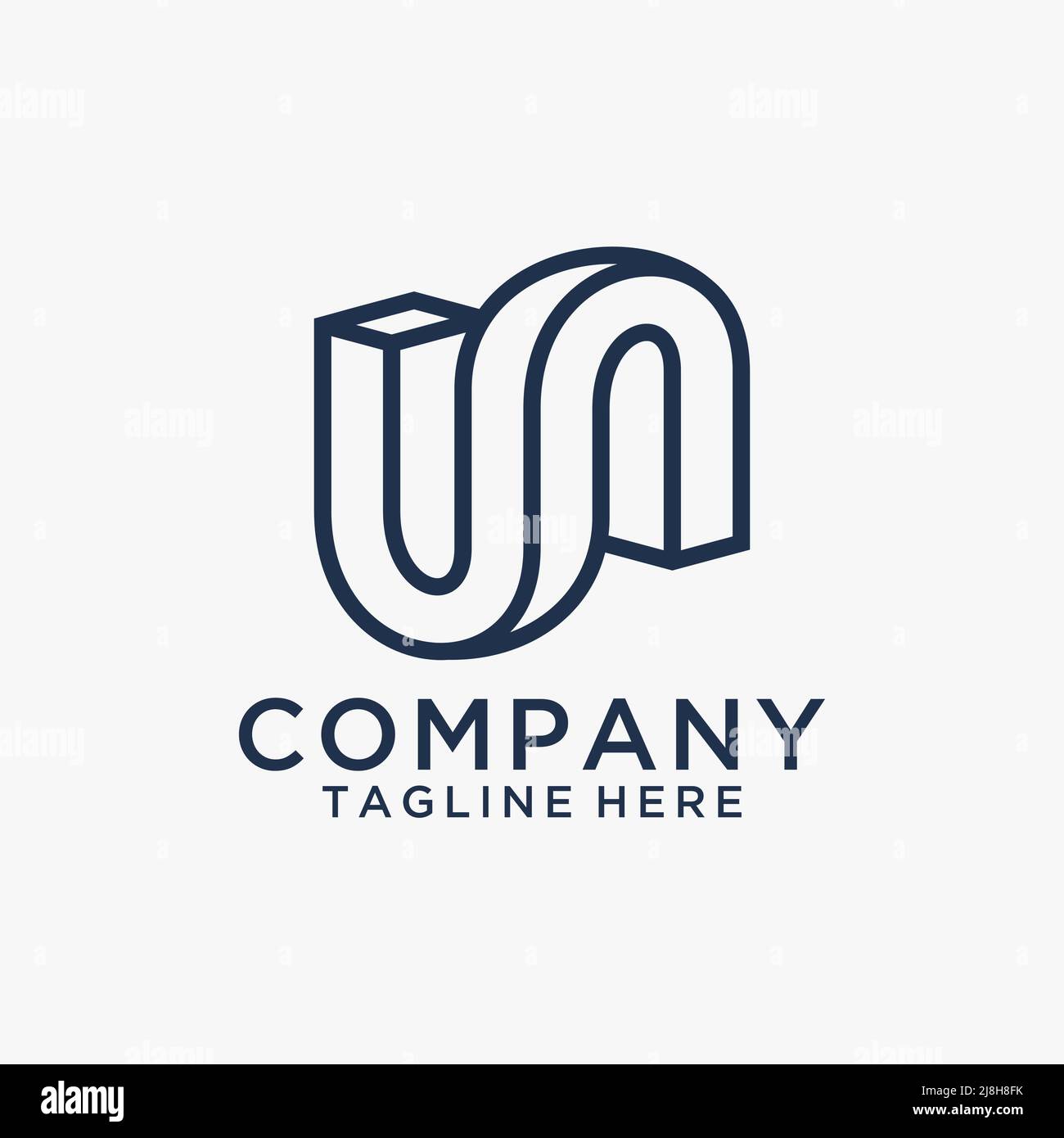 Letter UN 3d logo design Stock Vector Image & Art - Alamy